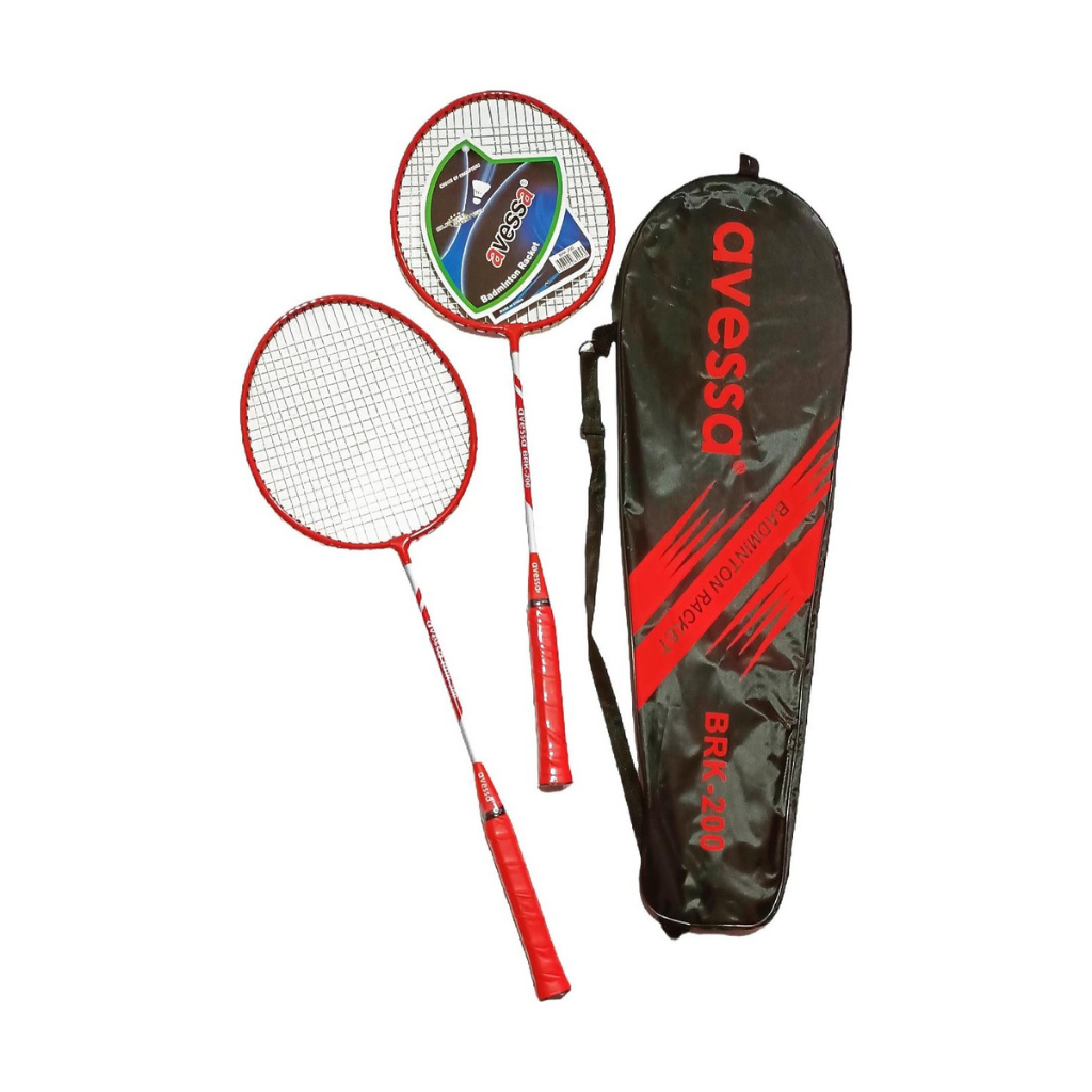 Badminton Raket Set Çantalı Alüminyum Orta Seviye Kırmızı