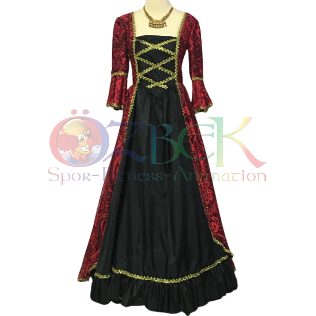 Barok Dönemi Kadın Kostümü - Siyah